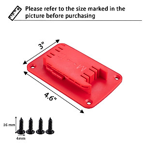 5 Packs Tool Holder Mount Compatible for Milwaukee m18 18v Tools ,Also Fit Compatible for dewalt 20V , 12V Drill Holder ,Hanger (Lot of 5，Red)