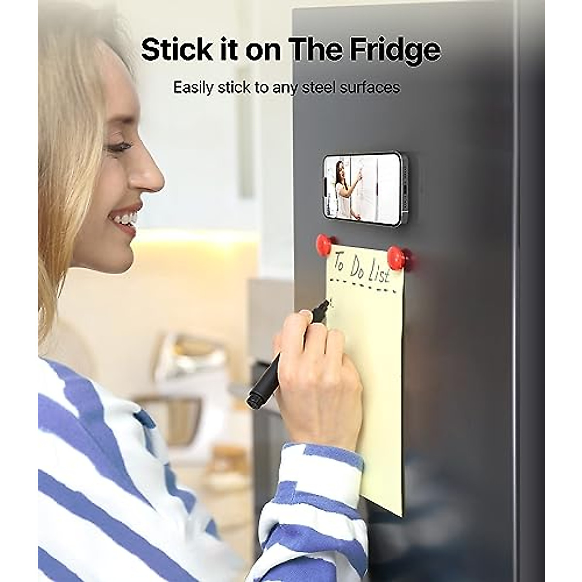 andobil [Upgraded] for iPhone 14 Pro Max Clear Case with 360° Rotatable Ring Stand [Compatible with MagSafe] [Military Grade Protection] Magnetic Invisible Kickstand, Ultra Clear