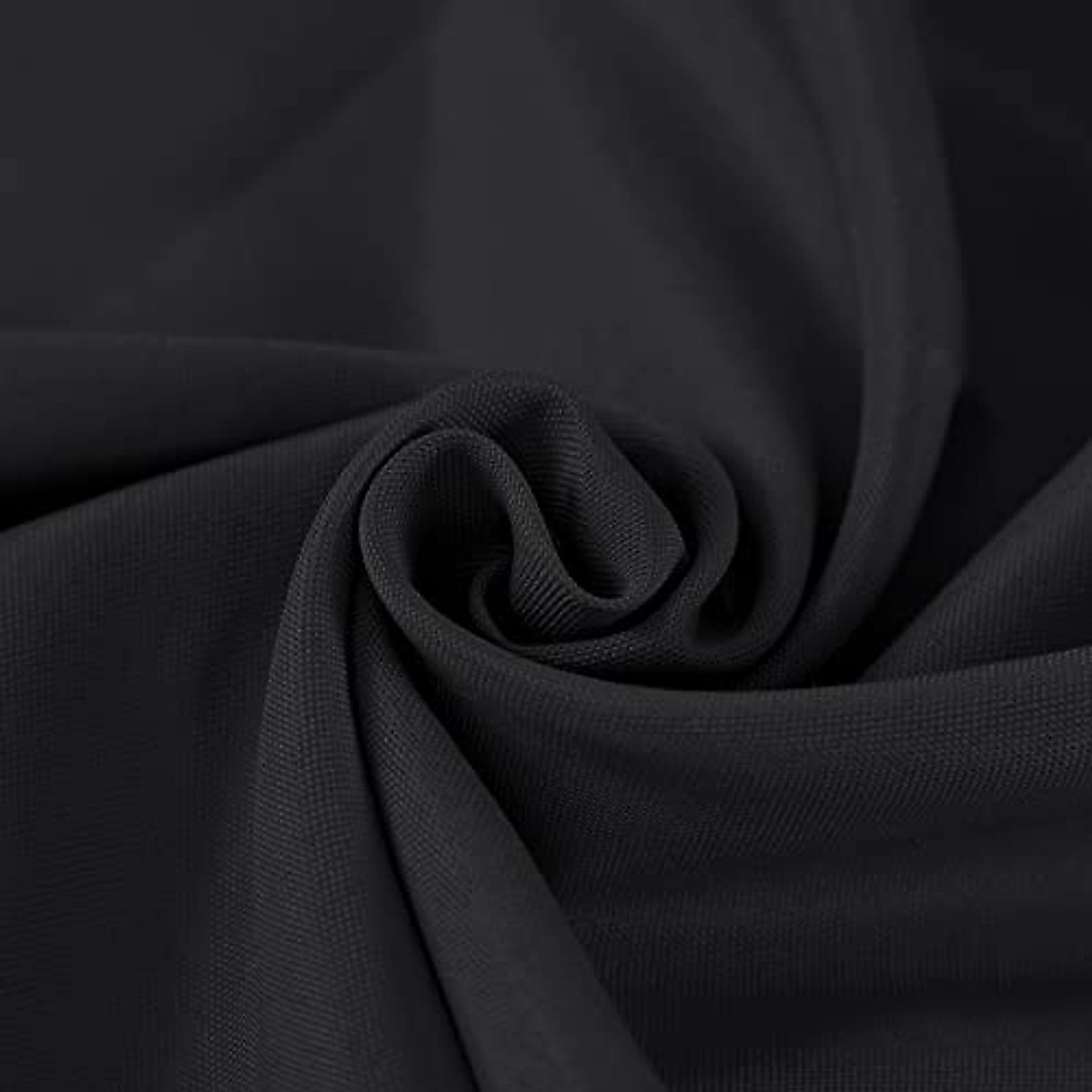 AlGaiety 2 Pack Waterproof Round Tablecloth, 120'' Inch Polyester Tablecloths, Wrinkle Resistant Polyester Table Cover for Dining Table, Outdoor, Party and Banquets (Black)
