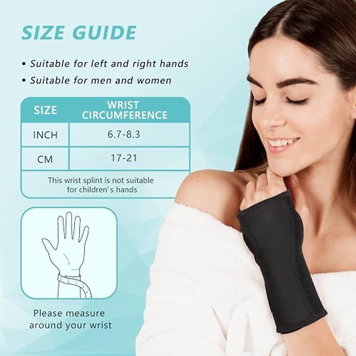 fibee 2 Pack Night Wrist Sleep Support Brace,Carpal Tunnel Wrist Brace Night Support,Adjustable Compression Wrist Splint for Tendonitis Arthritis Pain Relief Hand Support with Cushioned Beads Padded
