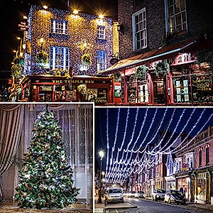 LALAPAO Solar String Lights 72ft 200LED 8 Modes Outdoor Lighting Solar Powered Christmas Lights Waterproof Starry Fairy Lights for Patio Lawn Garden Home Wedding Xmas Party Tree Decor (White)