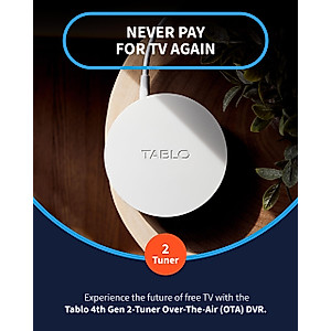 Tablo 4th Gen 2-Tuner Over-The-Air (OTA) DVR - Watch, Pause & Record Live TV, News, Sports & Movies in Your Home Over Wi-Fi - Pairs w/Any TV Antenna - 50+ Hrs Recording - No Subscriptions (Renewed)