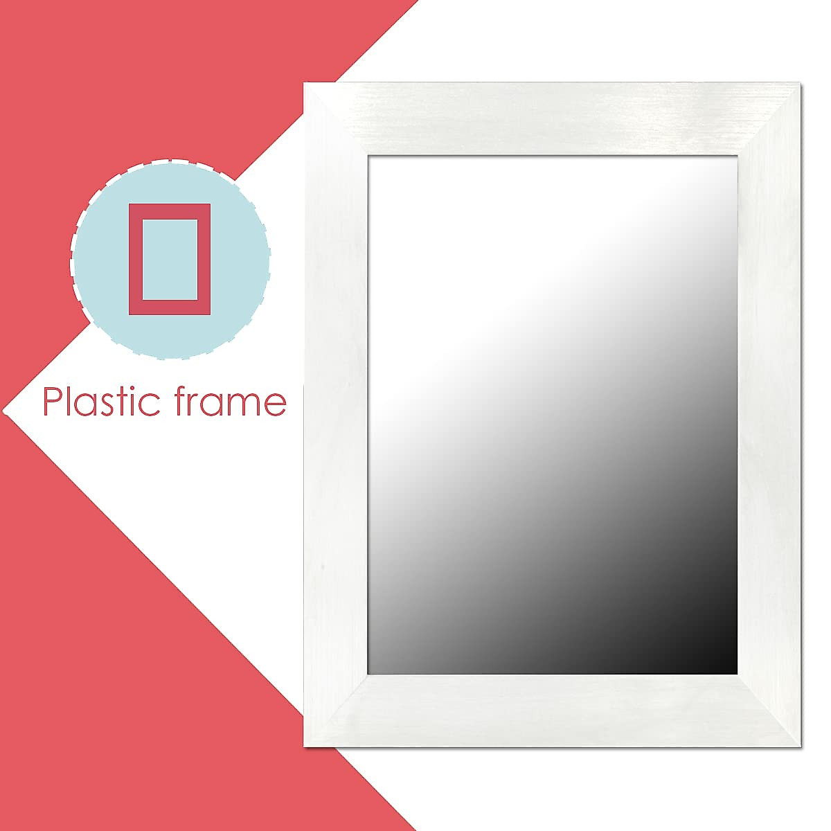 Home Basic DM47051 12" x 16" Wall Mirror, Black