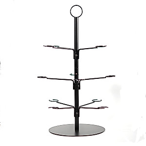 Tree Bar Cocktail Tree Stand, Black Metal Display Stand For Wine, Champagne, Cocktails, and Shot Glasses at Weddings, Parties, and Brunch - 12 holders, 2 ft tall