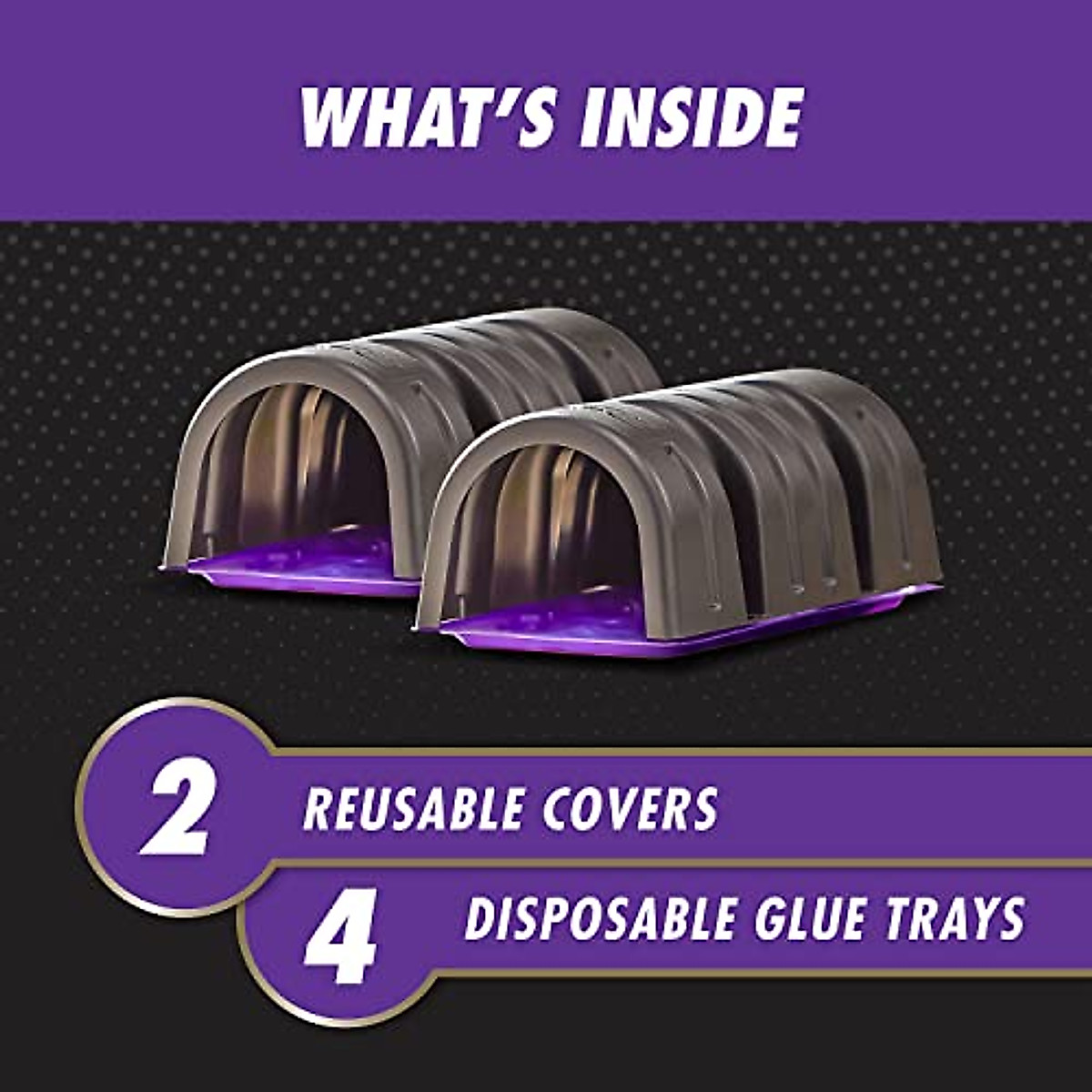 Tomcat Advanced Glue Trap System Rat Size Covered Glue Traps with 2 Reusable Covers and 4 Disposable Glue Traps