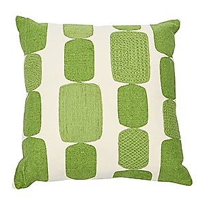 Creative Co-Op Cotton Canvas Printed Embroidery Pillow, 20" L x 20" W x 2" H, Multicolor