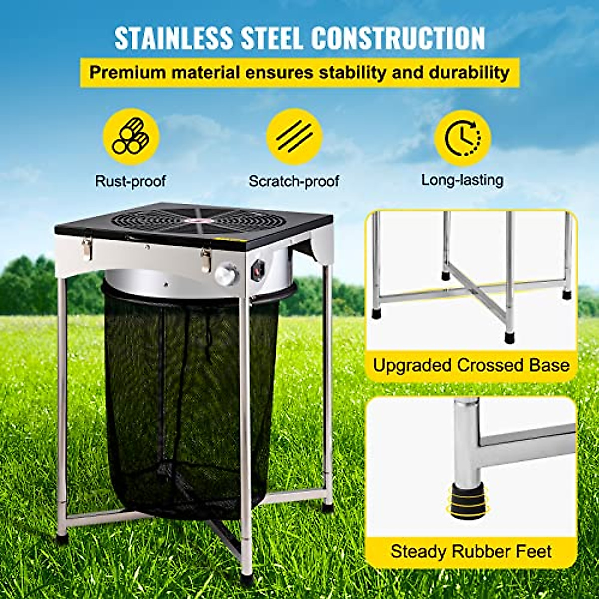 VEVOR Bud Leaf Trimmer, 18 inch Adjustable 3 Speed 110V, Electric Hydroponic Dry or Wet Plant Trimming Machine with Sharp Stainless Steel Blades, Twisted Spin Cut for Flowers, Leaves, Herbs