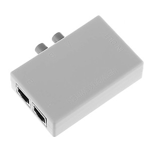 FocusFoto Mini 2 Ports 1x2 or 2x1 RJ45 Network Ethernet Manual AB Sharing Selector Switch Box Splitter Sharing Box White