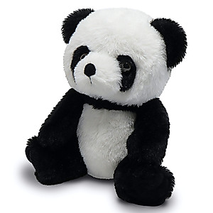 Fluffuns Panda Stuffed Animal - 9" - Stuffed Panda Bear Plush Toys (Black or Blue) - Great Gift, Adorable Friend for Baby Girl, Boy, Kid