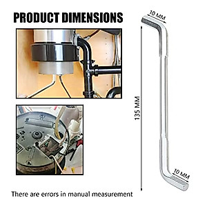 Garbage Disposal Wrench, Garbage Disposal Allen Wrench Tool Compatible with InSinkErator Garbage Disposal Used To Un-Jam/Food Garbage Disposal, Garbage Disposal Repair, Silver