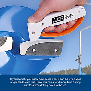AccuSharp AugerSharp & Ice Auger Tool Sharpener, Diamond-Honed Tungsten Carbide Blade, Quickly Sharpens, Restores, Repairs & Hones Dull Ice Fishing Tool Blades