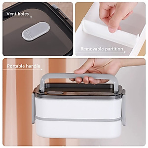 Adult Bento Box Lunch Box Large, Bento Box Japanese Lunch Box Kit with Bag & Utensils, Food Picks for Bento Box Containers, Stackable Bento Box for Adults, Microwave Bento Boxes BPA-free Food Safe