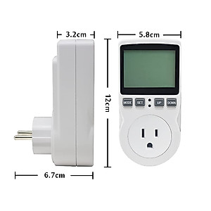 KETOTEK Watt Meter Power Meter Plug Electricity Usage Monitor, Energy Monitor with Backlight, Kilowatt Meter Socket Outlet, Voltage Amps Power Consumption Meter, Overload Protection