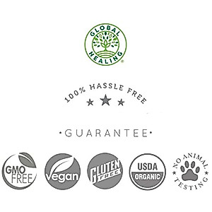 Global Healing Organic Tulsi (Holy Basil Leaf Extract) Vegan Liquid Supplement Drops (Organic basil) - Bioavailable Herb for Normal Stress Response, Natural Energy & Immune Support - 2 Fl Oz Tincture