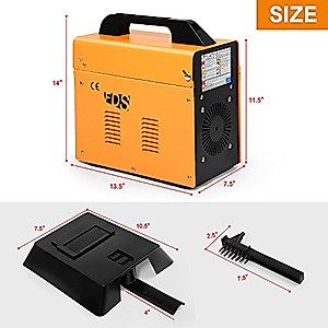 Goplus 110V MIG 130 Welder Flux Core Welding Machine, No Gas Welding Machine with Electrode Holder Face Shield (Orange)
