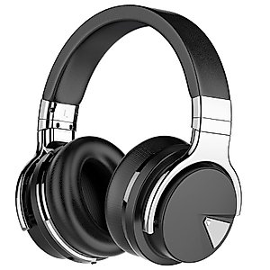 Tapela E7 Wireless Active Noise Cancelling Headphones, Over Ear Bluetooth Headphones with Microphone, 28H Playtime, Deep Bass, Comfortable Protein Ear Cups, for Travel, Home Office - Titanium Black