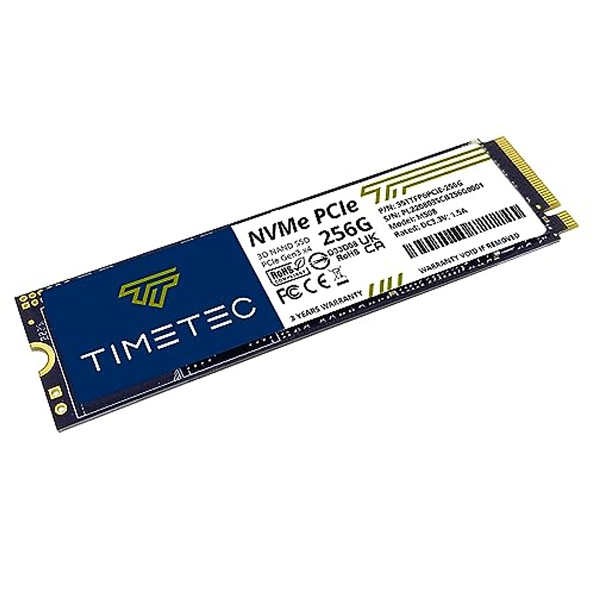Timetec 256GB SSD NVMe PCIe Gen3x4 8Gb/s M.2 2280 3D NAND High Performance SLC Cache Read/Write Speed Up to 2,000/1,600 MB/s Internal Solid State Drive for PC Laptop and Desktop (256GB)