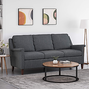 Christopher Knight Home Dupont 3 Seater Sofa, Charcoal + Espresso
