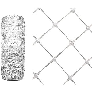 DL Wholesale VineLine Trellis Netting Garden Plant Plastic Trellis Net Roll for Climbing Plants Grow Support Fruits Vegetables, White, 4 ft x 100'