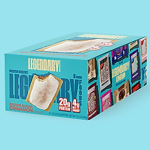 Legendary Foods 20 gr Protein Pastry | Low Carb Tasty Protein Bar Alternative | Keto Friendly | No Sugar Added | High Protein Breakfast Snacks | Gluten Free Keto Food - Brown Sugar Cinnamon (8-Pack)