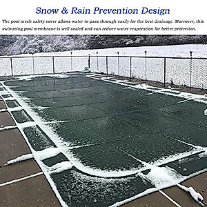 YXX- Outdoor Garden In-Ground Swimming Pools Winter Safety Cover, Blue, Prevent Debris & Leaves, Easy Installation, Includes All Needed Hardware (Size : 5×5m/16.4×16.4ft)