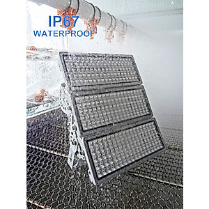 Kekeou Stadium Lights LED Flood Lights Outdoor 300W 33000LM 6500K Flood Lights Outdoor IP67 Waterproof 300 Watt Exterior Flood Lights with 3 Adjustable Heads for Yard