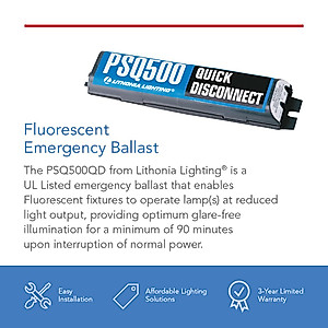 Lithonia Lighting PSQ500QD MVOLT M12 Power Sentry Quick Disconnect Emergency Fluorescent Battery Pack, 500LM