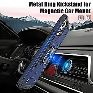 JAME Case for iPhone 12 Pro Case, for iPhone 12 Case with [Tempered-Glass Screen Protector 2PCS], Military Grade Protection, with Ring Kickstand, Protective Case for iPhone 12/12 Pro 6.1” Blue