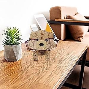 Yaoercty Delivered Before Christmas - Cute Creative Animal Glasses Rack Holder, 1PC Cute Wooden Animal Shaped Glasses Frame Home Office Desktop Decor,Valentine's Day (D)