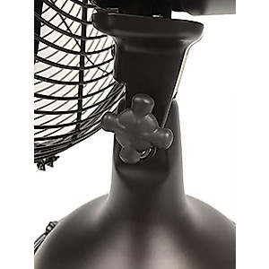 HUNTER Metal Retro Table Fan-Powerful 3 Speeds and Smooth Oscillation, 12", Oil-Rubbed Bronze