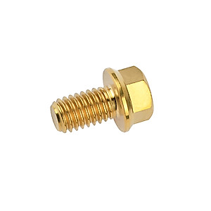 Yaruijia Titanium Bolt M8x15 20 25 30 35 40 45 50 55 60 65mm Small Flange Hex Head Screws for Motorcycles Parts Pitch 1.25mm Pack of 6 (M8x15mm, Gold)