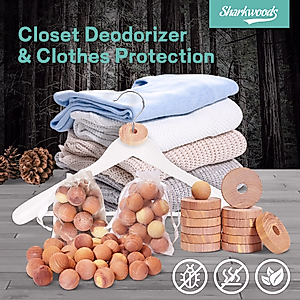 150 Cedar Blocks for Clothes Storage Cedar Variety, Cedar Rings & Cedar Balls 100% Natural Aromatic Cedar Accessories for Closets & Drawers (150 Pack-Rings & Balls)