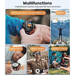 LIGE Military Smart Watches for Men with Call, 5ATM Waterproof 800mAh Extra-Large Battery Fitness Watch with Heart Rate/SpO2/Sleep Monitor, 1.5'' HD DIY Screen Smartwatch for Android iOS