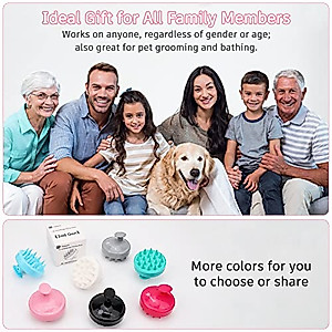 FREATECH Scalp Massager Shampoo Brush with Long & Flexible Silicone Bristles for Hair Care and Head Relaxation, Glide Through Hair Easily, Dandruff Removal and Itching Relief, Wet and Dry, Pink