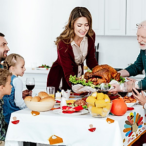 Gatherfun Turkey Thanksgiving Party Supplies - 3 Pack Disposable Plastic Tablecloth, 54”x108” Table Cover Ideal for Autumn and Thanksgiving Party Decorations