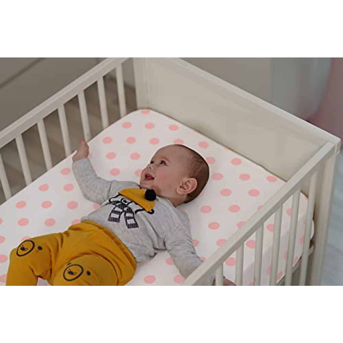 Pack n Play Sheets – Premium Pack and Play Sheet Set - 4 Pack – 100% Super Soft Jersey Knit Cotton Playard Mattress Sheets – Portable Playpen Fitted Play Yard Mini Crib Sheet for Girl (24 x 38 x 5)