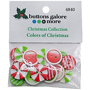 BUTTONS GALORE, INC Christmas Galore Themed Buttons-Colors 18/Pkg