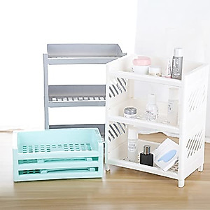 3 Hollow Out Plastic Shelf Foldable Desktop Storage Rack Countertop Cosmetic Holder Storage Tray Small Storage Shelf Stand