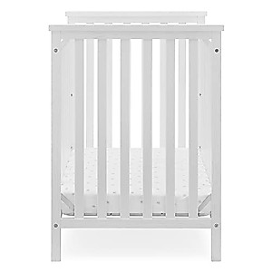 Delta Children Middleton Mini Crib with 2.75-Inch Mattress - Greenguard Gold Certified, Textured White