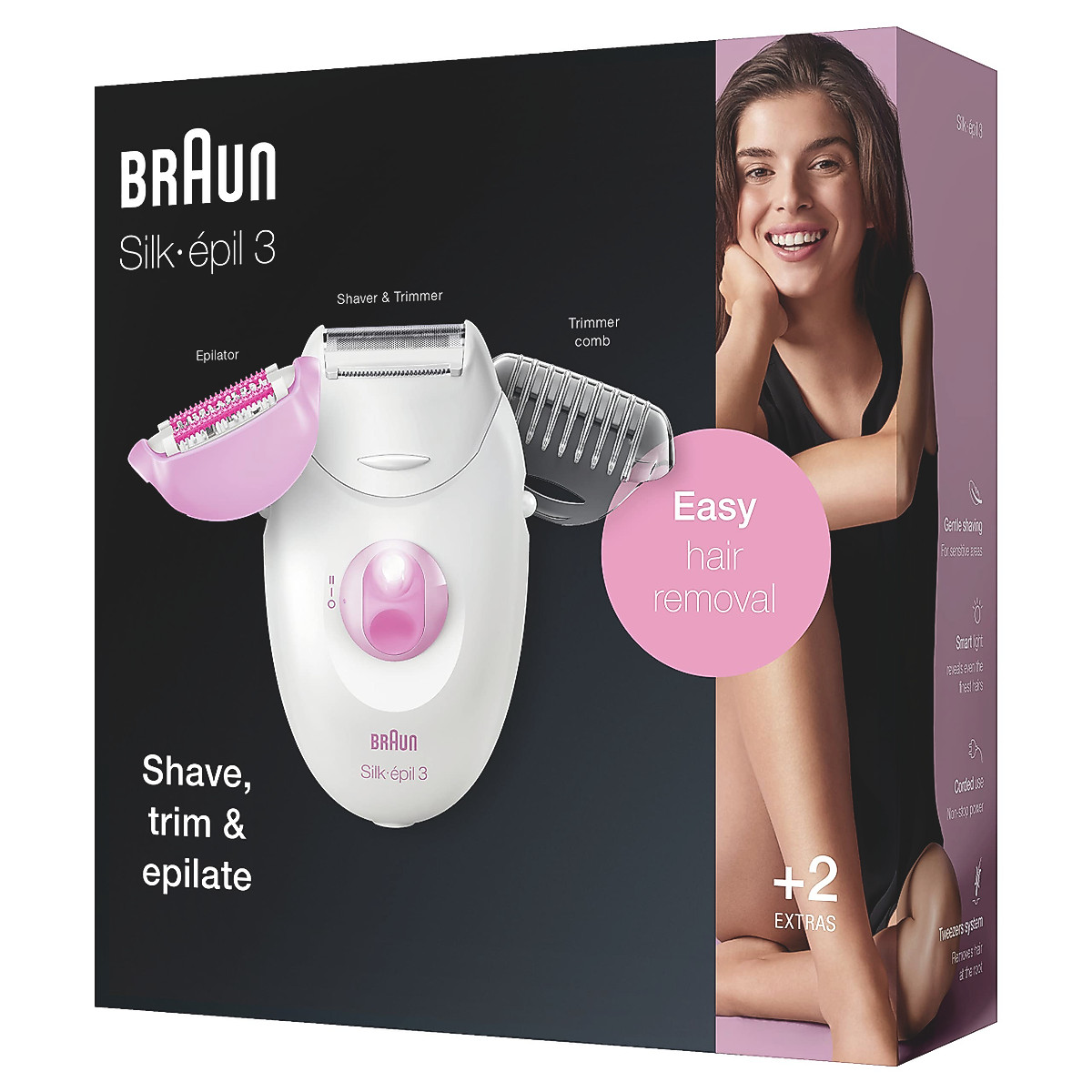 Braun Silk Epil 3 Epilator - Dual Voltage 110-220 Volts - Legs & Body (3270) (Free LiteFuze 110 Volt Plug)