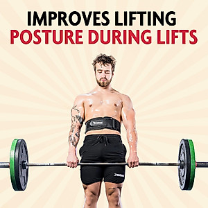 DMoose gym belt for men weight lifting. Weight Belt Gym squat Weightlifting Powerlifting Workout Heavy Duty Training Strength Training Equipment - Green XSmall