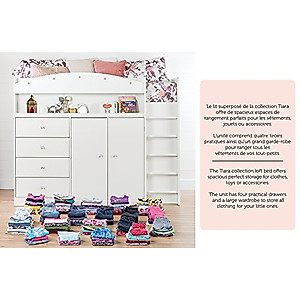 South Shore Tiara Loft Bed with Desk, Twin