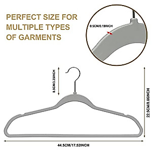 Quality Hangers Clothes Hangers 50 Pack - Non-Velvet Plastic Hangers for Clothes -Heavy Duty Coat Hanger Set -Space-Saving Closet Hangers with Chrome Swivel Hook, Functional Non-Flocked Hangers, Gray