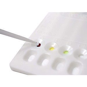 ALDON Innovating Science ABO/RH Blood Type Test Kit - Educational Use, Erycard Blood Grouping Card, Buffer Solution, Alcohol Wipe, Lancet, Collection Sticks, Instructions - Home Blood Type Testing Kit