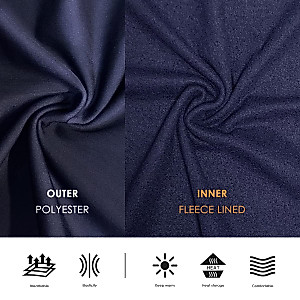 LEAO Youth Boys Compression Leggings Fleece Quick Dry Sports Tights Soccer Baseball Basketball Baselayer Pants Navy L