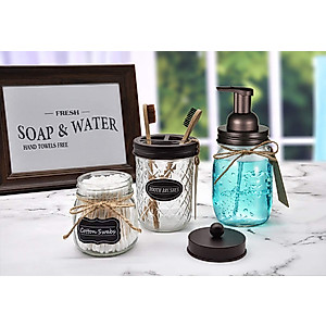 SheeChung 2 Pack Mason Jar Foaming Soap Dispenser Lids for Standard Mouth, Foaming Soap Dispenser Pump Replacement for Hand Sanitizer, Bath Liquid, Facial Cleansing Foam, Makeup Remover Water - Bronze