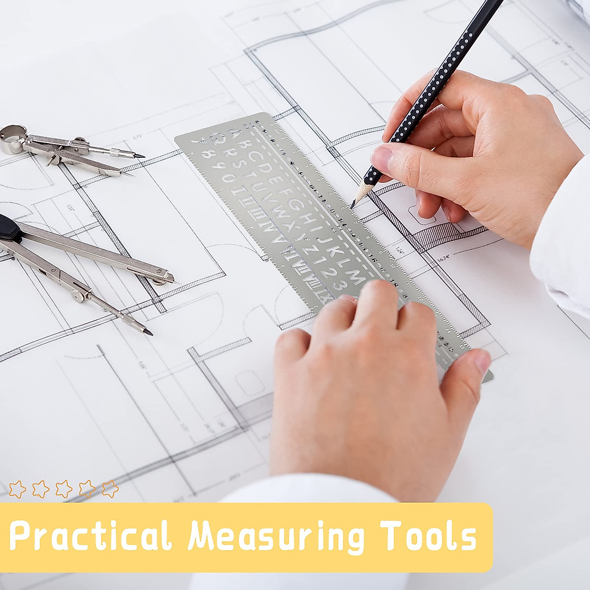 4 Pieces Metal Stencil Bookmark Metal Journal Stencil Ruler Stainless Steel Stencils Kit Metal Notebook Stencil Templates for DIY, Engraving, Painting, Scrapbooking,100th Day of School 7.1 x 2.3 Inch