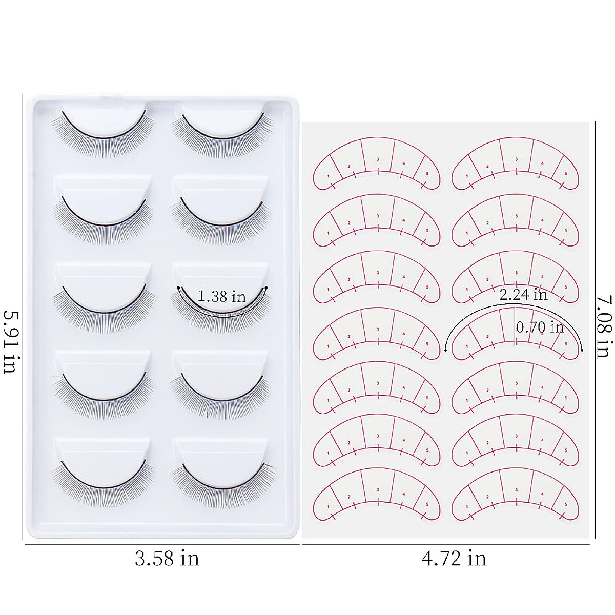 25 Pairs Practice Eyelashes Training Lashes Self-adhesive Practice Lashes With 70 pairs Under Eye Positioning Sticker Pads for Training Eyelash Extension Makeup Beginners (Practice lashes A)