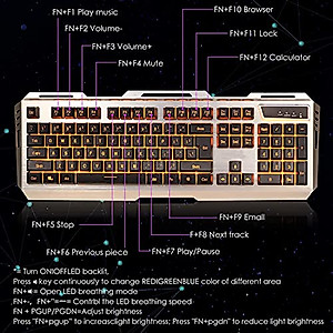 Keyboard and Mouse,Gaming Keyboard and Mouse,Light up Mouse and Keyboard Combo,Wired Keyboard and Mouse combo,Computer Keyboard and Mouse, Orange Backlit Keyboard LED keyboard and mouse for Xbox PS4
