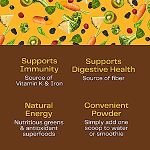 Amazing Grass Greens Blend Superfood: Super Greens Powder Smoothie Mix with Organic Spirulina, Beet Root Powder, Chlorella, Prebiotics & Probiotics, Chocolate, 100 Servings (Packaging May Vary)